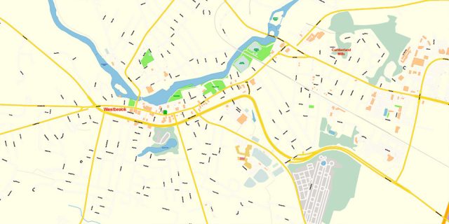 Portland Maine US Map Vector Exact City Plan High Detailed Street Map ...