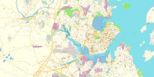 Portland Maine US Map Vector Exact City Plan High Detailed Street Map ...