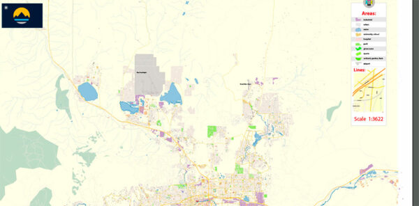 Reno Nevada US Map Vector Exact City Plan High Detailed Street Map ...