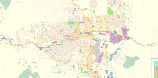 Reno Nevada US Map Vector Exact City Plan High Detailed Street Map ...