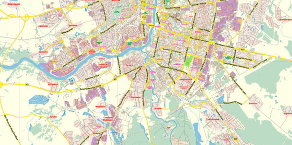 Vitebsk Belarus Map Vector Exact City Plan Low Detailed Street Map ...
