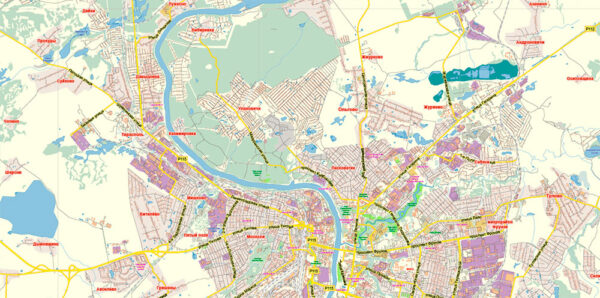 Vitebsk Belarus Map Vector Exact City Plan Low Detailed Street Map ...