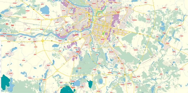 Vitebsk Belarus Витебск Беларусь Map Vector Free Editable Layered Adobe ...