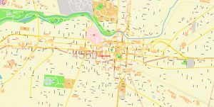 Dayton Springfield Ohio US PDF Map Vector Exact City Plan High Detailed ...