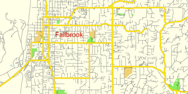 Fallbrook California US Map Vector Free Editable Layered Adobe ...