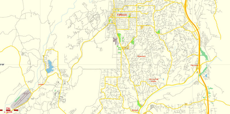 Fallbrook California US Map Vector Free Editable Layered Adobe ...