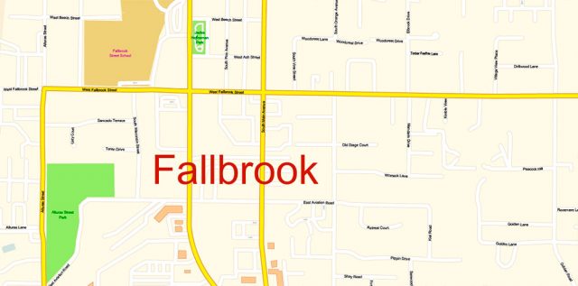 Fallbrook California 92028 US Map Vector Exact City Plan High Detailed ...