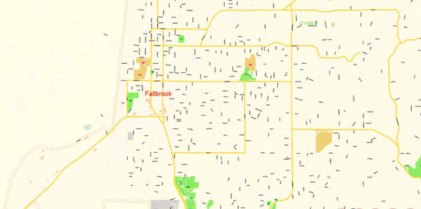 Fallbrook California 92028 US Map Vector Exact City Plan High Detailed ...