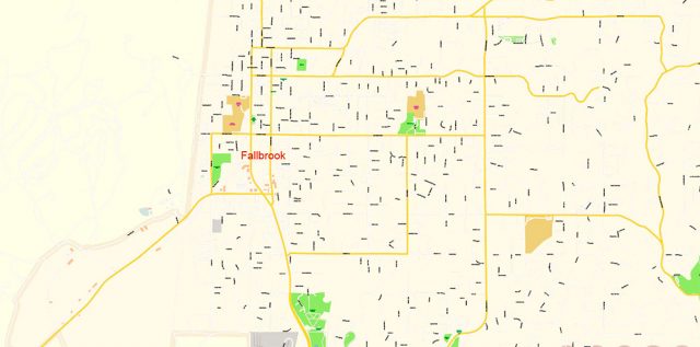 Fallbrook California 92028 US Map Vector Exact City Plan High Detailed ...