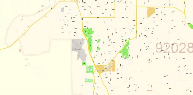 Fallbrook California 92028 US Map Vector Exact City Plan High Detailed ...