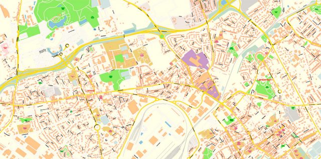 Lille France Map Vector Exact City Plan High Detailed Street Map ...