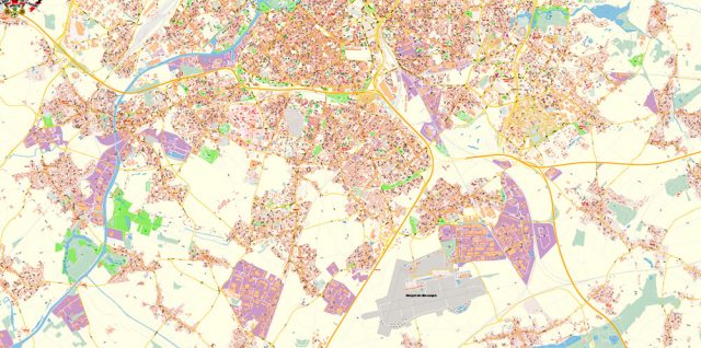 Lille France Map Vector Exact City Plan High Detailed Street Map ...