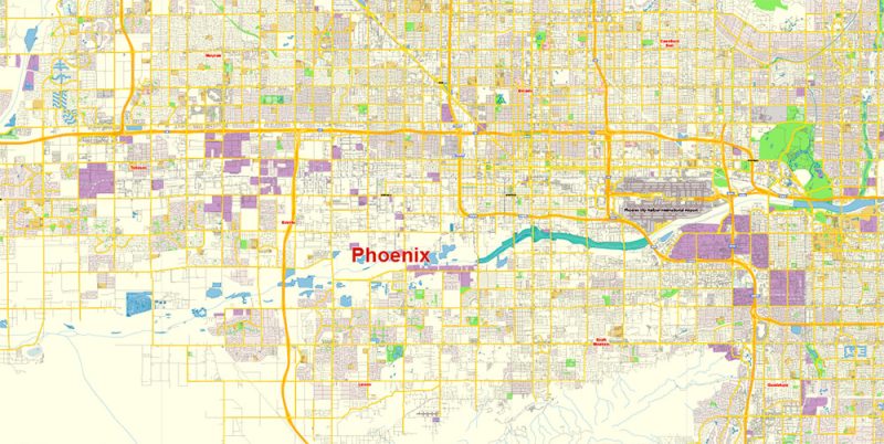 Phoenix Arizona US Map Vector Free Editable Layered Adobe Illustrator ...