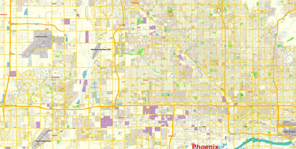 Phoenix Arizona US Map Vector Free Editable Layered Adobe Illustrator ...