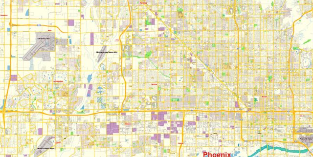 Phoenix Arizona US Map Vector Free Editable Layered Adobe Illustrator ...