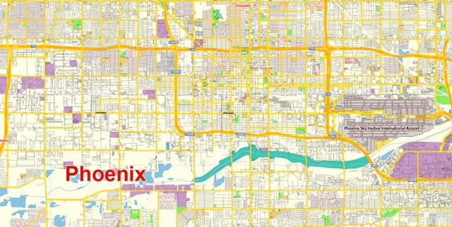 Phoenix Arizona US Map Vector Free Editable Layered Adobe Illustrator ...