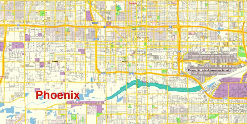 Phoenix Arizona US Map Vector Free Editable Layered Adobe Illustrator ...