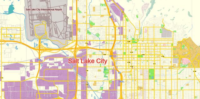 Salt Lake City Utah US Map Vector Free Editable Layered Adobe ...