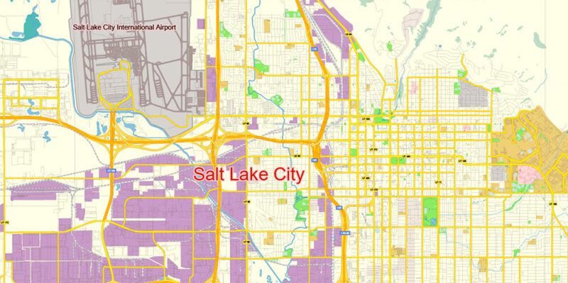 Salt Lake City Utah US Map Vector Free Editable Layered Adobe ...