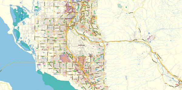 Salt Lake City Utah US Map Vector Exact City Plan Low Detailed Street ...