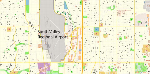 Salt Lake City Utah US Map Vector Exact City Plan High Detailed Street ...