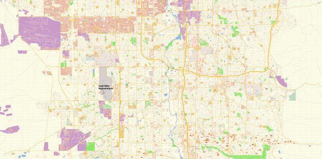 Salt Lake City Utah US Map Vector Exact City Plan High Detailed Street ...