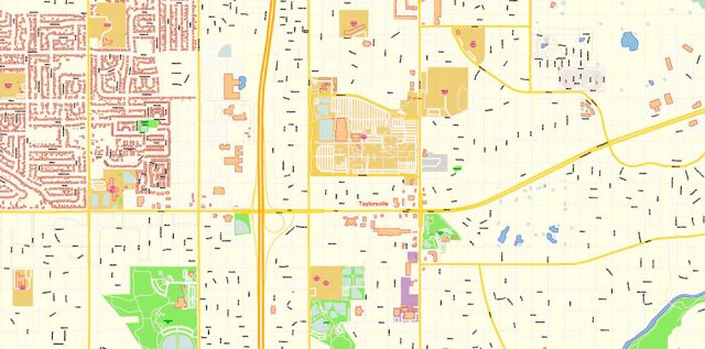 Salt Lake City Utah US Map Vector Exact City Plan High Detailed Street ...