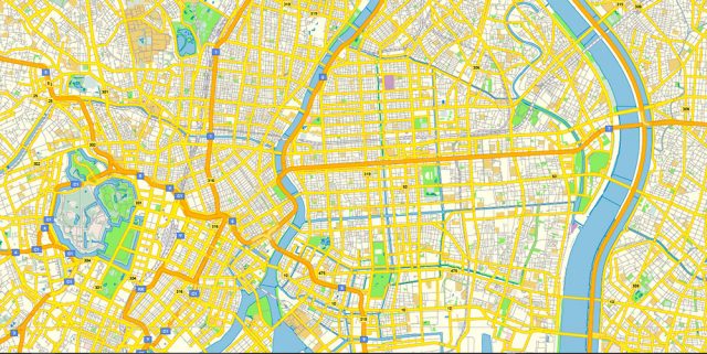 Tokyo Japan Map Vector Free Editable Layered Adobe Illustrator + PDF ...
