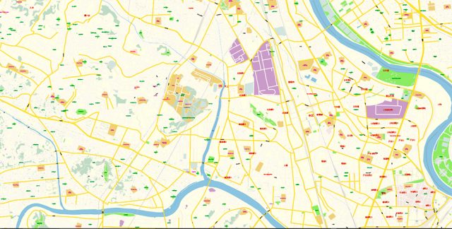 Tokyo Japan Map Vector Exact City Plan High Detailed Street Map ...