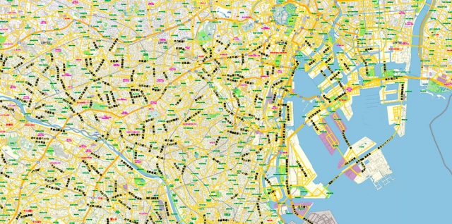 Yokohama Japan Map Vector Exact City Plan Low Detailed Street Map ...