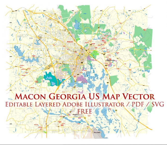 Macon Missouri US Map Vector Free Editable Layered Adobe Illustrator ...