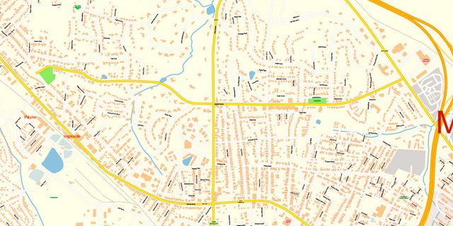 Macon Georgia US Map Vector Exact City Plan High Detailed Street Map ...