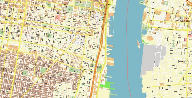 Philadelphia Pennsylvania US Map Vector Exact City Plan High Detailed ...