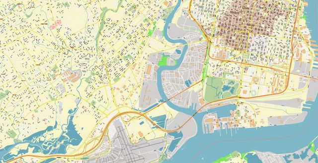Philadelphia Pennsylvania US Map Vector Exact City Plan High Detailed ...