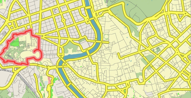 Roma Rome Italy Map Vector Free Editable Layered Adobe Illustrator ...