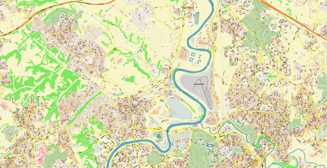Roma Rome Italy Map Vector Exact City Plan High Detailed Street Map ...