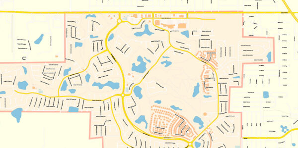 The Villages Florida US PDF Map Vector Exact City Plan High Detailed ...