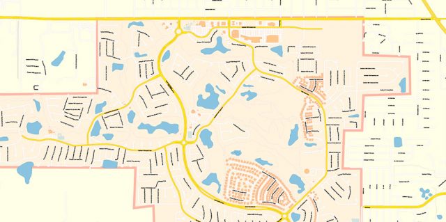 The Villages Florida US PDF Map Vector Exact City Plan High Detailed ...