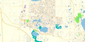 The Villages Florida US PDF Map Vector Exact City Plan High Detailed ...