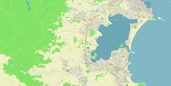 Wollongong Australia Map Vector Exact City Plan High Detailed Street ...