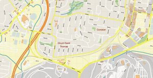 Wollongong Australia Map Vector Exact City Plan High Detailed Street ...