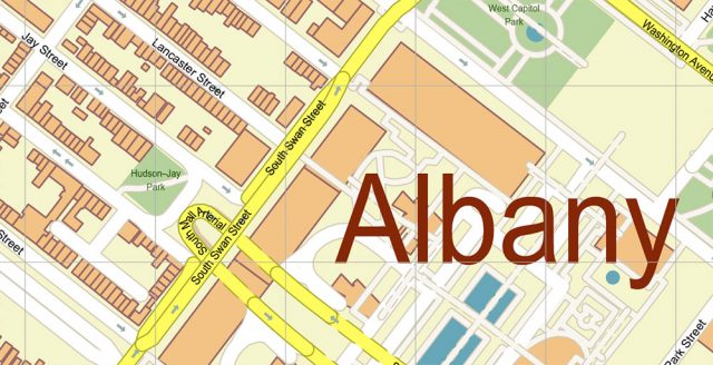 Albany County New York US Map Vector Exact State Plan High Detailed ...