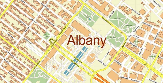 Albany County New York US Map Vector Exact State Plan High Detailed ...