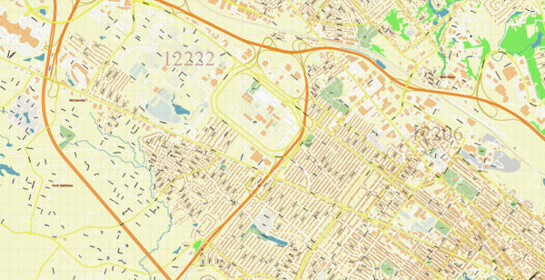 Albany County New York US Map Vector Exact State Plan High Detailed ...