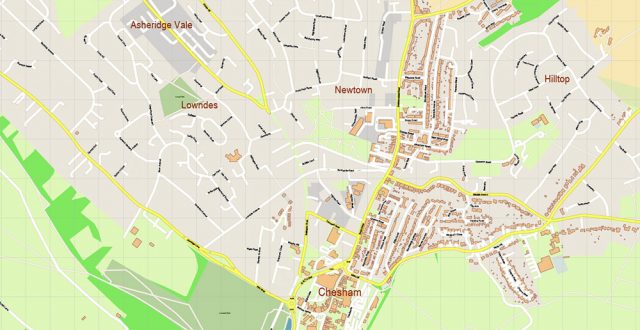 Buckinghamshire UK Map Vector Exact County Plan High Detailed Street ...