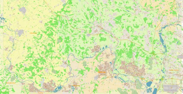 Buckinghamshire UK Map Vector Exact County Plan High Detailed Street ...
