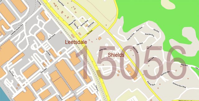 Cranberry 16066 plus surrounding zip codes Pennsylvania US Map Vector ...