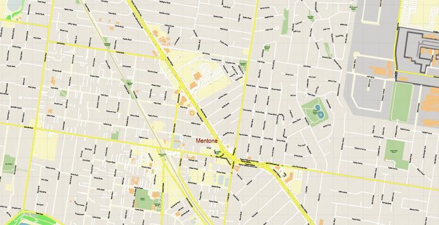 Melbourne Australia Grande area Map Vector Exact City Plan High ...