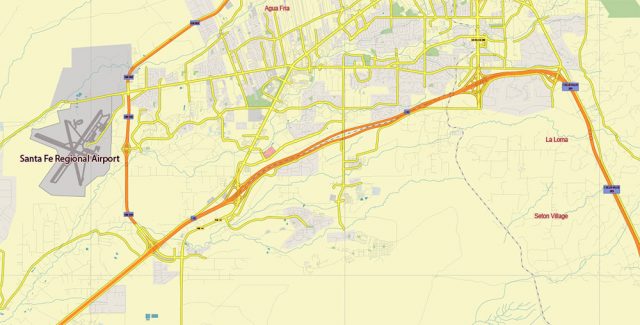 Santa Fe New Mexico US Vector Map Free Editable Layered Adobe ...