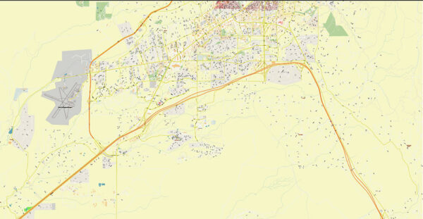 Santa Fe New Mexico US PDF Vector Map Exact City Plan High Detailed ...